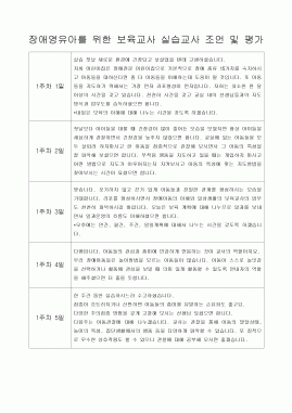 장애영유아를 위한 보육교사 실습교사 조언 및 평가-1페이지