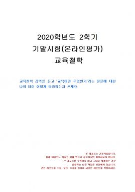 2020년 2학기 교육철학 기말시험 과제물(교육이란 무엇인가)-1페이지