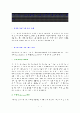 한국통신(KT)의 SWOT분석과 최적의 전략-1페이지