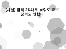 금리 2%대로 낮춰도 證市 꿈쩍도 안했다-1페이지