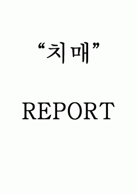 치매 간호와 개념 증상 진행과정분석 및 치매 치료와 예방법 - 치매연구 레포트-1페이지