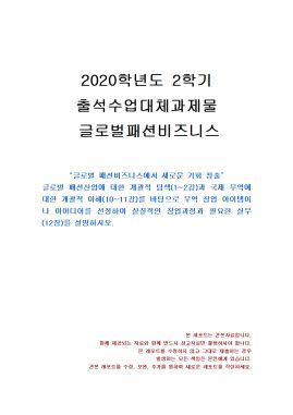 2020년 2학기 글로벌패션비즈니스 출석수업대체시험 과제물(창업과정과 필요한 실무)-1페이지