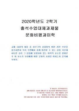 2020년 2학기 문화비평과미학 출석수업대체시험 과제물(하우크의 상품미학)-1페이지