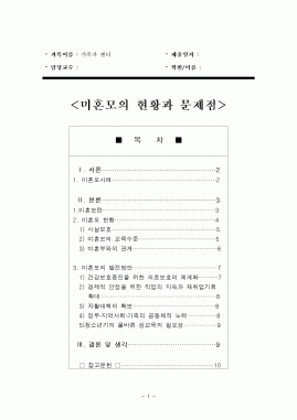 사회복지과 가족과 젠더 미혼모 현황 및 문제점-1페이지