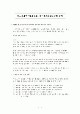 A+학점, 미시경제학 대체효과와 소득효과 사례분석-1페이지