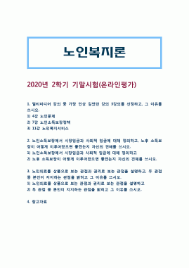 노인복지론 2020 기말시험(온라인평가)-1페이지