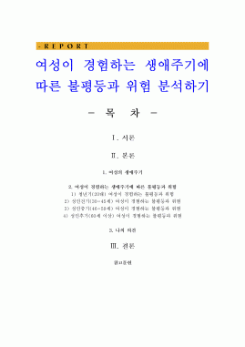 여성이 경험하는 생애주기에 따른 불평등과 위험 분석하기-1페이지