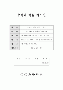 원 그래프 그리기, 6학년 1학기 5단원, 2015개정 초등 수학 지도안-1페이지