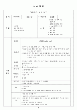 아동 실습일지, 간호학과 실습,아동 case-1페이지