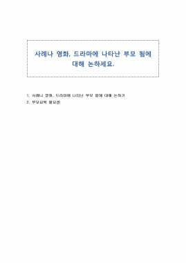 사례나 영화, 드라마에 나타난 부모 됨에 대해 논하세요-1페이지