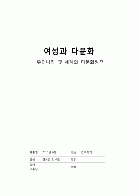 다문화간호 - 우리나라 및 세계의 다문화정책 / 다문화논문요약-1페이지