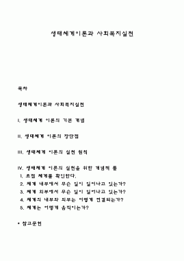 생태체계이론과 사회복지실천-1페이지