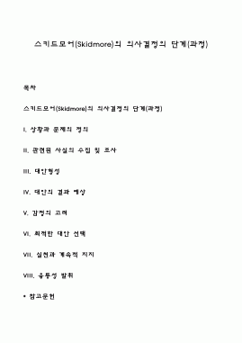 스키드모어(Skidmore)의 의사결정의 단계(과정)-1페이지