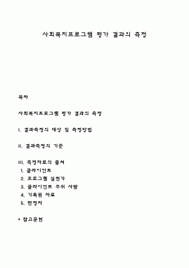 사회복지프로그램 평가 결과의 측정-1페이지