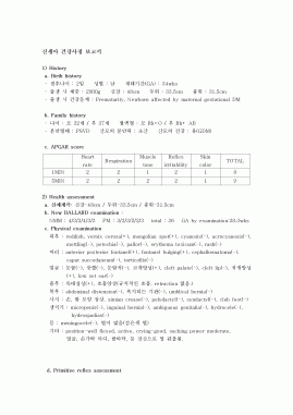 신생아 소아 건강사정 보고서-1페이지