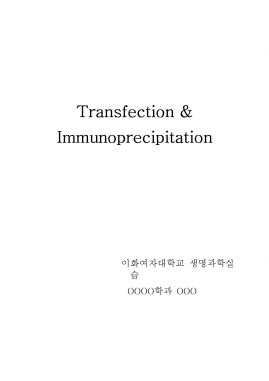 [만점레포트] transfection, immunoprecipitation 과정 및 결과 분석 방법-1페이지
