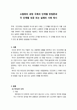 [인간관계론]소원화의 과정 극복의 단계별 방법론과 각 단계별 성공 또는 실패의 사례 제시-1페이지