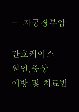 자궁경부암 간호케이스 및 자궁경부암 원인 증상과 자궁경부암 예방 및 치료법 연구-1페이지