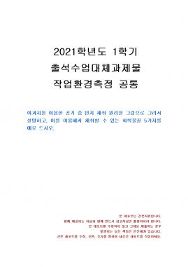 2021년 1학기 작업환경측정 출석수업대체시험 과제물(여과지를 이용한 공기)-1페이지