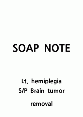 물리치료 SOAP-Lt hemiplegia sp brain tumor remov-1페이지