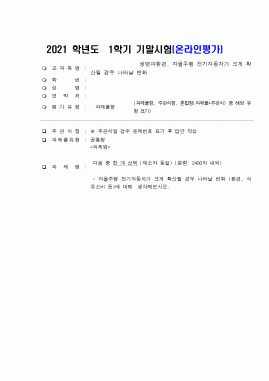 생명과환경, 자율주행 전기자동차가 크게 확산될 경우 나타날 변화-1페이지