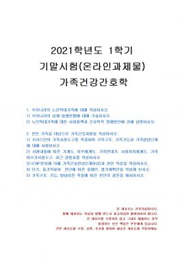 2021년 1학기 가족건강간호학 기말시험 과제물(우리나라의 노인학대가족, 가족간호과정)-1페이지