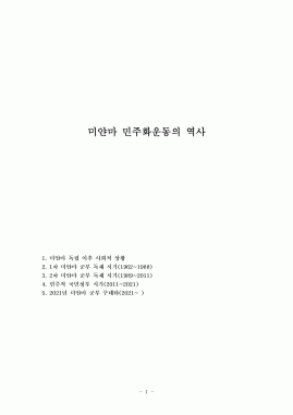 미얀마 민주화운동의 역사-1페이지