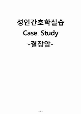 성인간호학실습 케이스스터디 (결장암) [간호진단 및 간호과정 3개]-1페이지