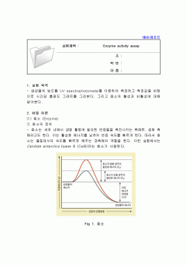 효소의 활성 실험_Enzyme activity assay_예비레포트-1페이지