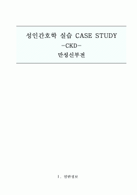 성인간호학실습 케이스스터디 (CKD 만성신부전) [간호진단 및 간호과정 4개]-1페이지