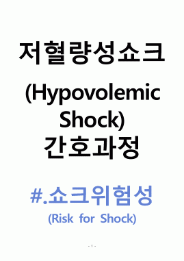 상부위장관출혈(UGI Bleeding): (저혈량성) 쇼크위험성(Risk for Shock)-1페이지