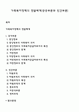 가족복지정책의 전달체계(공공부문과 민간부문)-1페이지