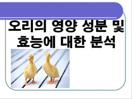 [식품과 영양 A+] 오리의 영양 성분 및 효능에 대한 분석-1페이지