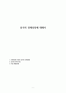 중국의 경제성장에 대해서-1페이지