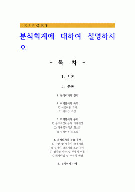 분식회계에 대하여 설명하시오-1페이지