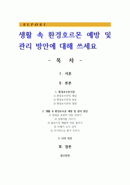 생활 속 환경호르몬 예방 및 관리 방안-1페이지