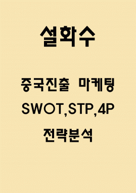 설화수 중국진출 마케팅 SWOT STP 4P전략 분석-1페이지