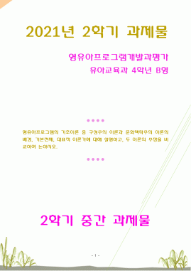 [2021 영유아프로그램개발과평가4B] 영유아프로그램의 기초이론 중 구성주의 이론과 문화맥락주의 이론의 배경, 기본전제, 대표적 이론가에 대해 설명하고, 두 이론의 주장을 비교하여 논하시오.-1페이지