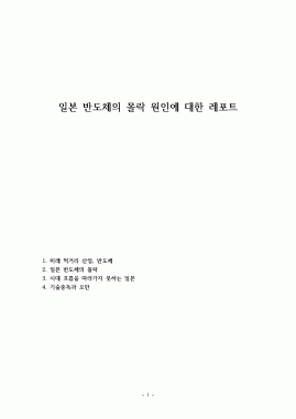 일본 반도체의 몰락 원인에 대한 레포트-1페이지