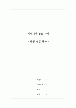 관광산업에서의 빅데이터 활용 현황-1페이지