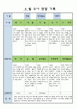 만3세 6 월 유아 관찰 기록일지-1페이지