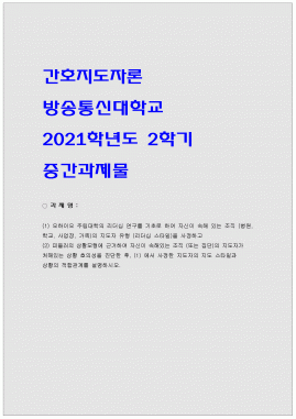 간호지도자론 1)오하이오 주립대학의 리더십연구 2)피들러의 상황모형 간호지도자론 2021년 방송통신대-1페이지