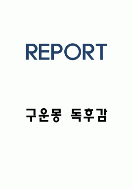 구운몽 독후감 - 줄거리 작품해설 느낀점-1페이지