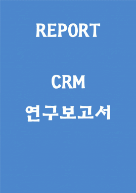 CRM 도입배경과 기업 도입사례연구 및 성공방안-1페이지