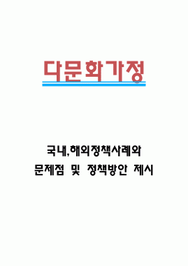 다문화가정 국내 해외정책사례와 다문화가정 문제점 및 정책방안 제시-1페이지