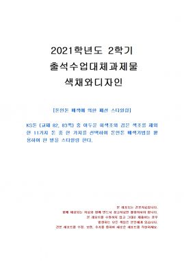 2021년 2학기 색채와디자인 출석수업대체시험 과제물(톤인톤 배색에 의한 패션 스타일링)-1페이지