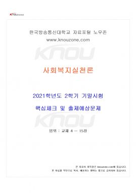 2021년 2학기 사회복지실천론 기말시험 핵심체크-1페이지