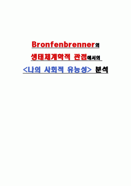 Bronfenbrenner의 생태체계학적 관점에서의 나의 사회적 유능성 분석-1페이지