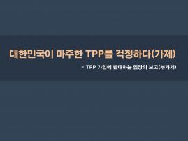 대한민국이 마주한 TPP를 걱정하다-1페이지