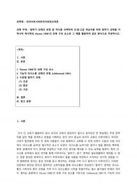 [성적 A] 말하기 과제의 유형 중 하나를 선택하여 초.중.고급 학습자를 위한 말하기 과제를 각 하나씩 제시하되, Nunan 1980의 과제 구성 요소와 그 예를 활용하여 같은 형식으로 작성하시오.-1페이지